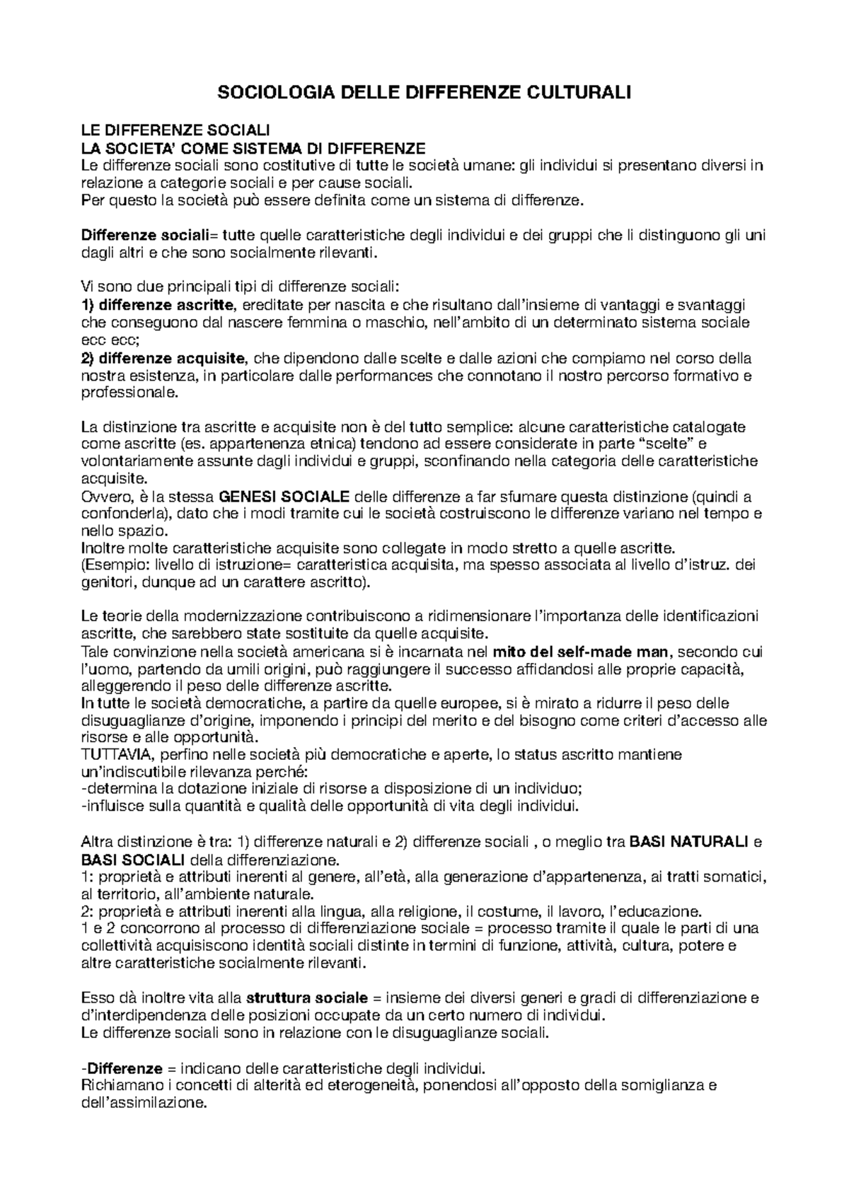 Sociologia delle differenze culturali - SOCIOLOGIA DELLE DIFFERENZE ...