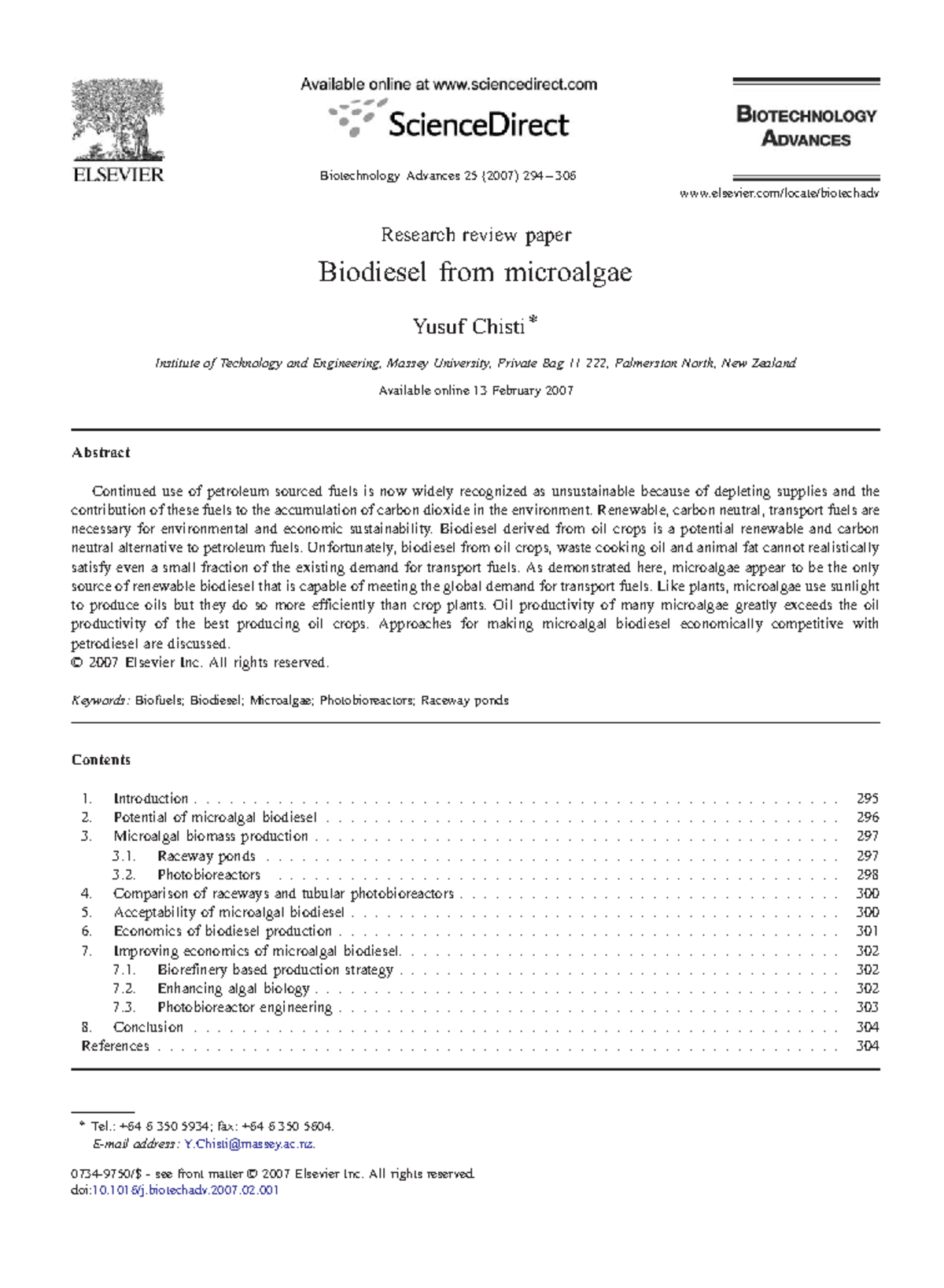 Biodisel from microalgae - Research review paper Biodiesel from ...