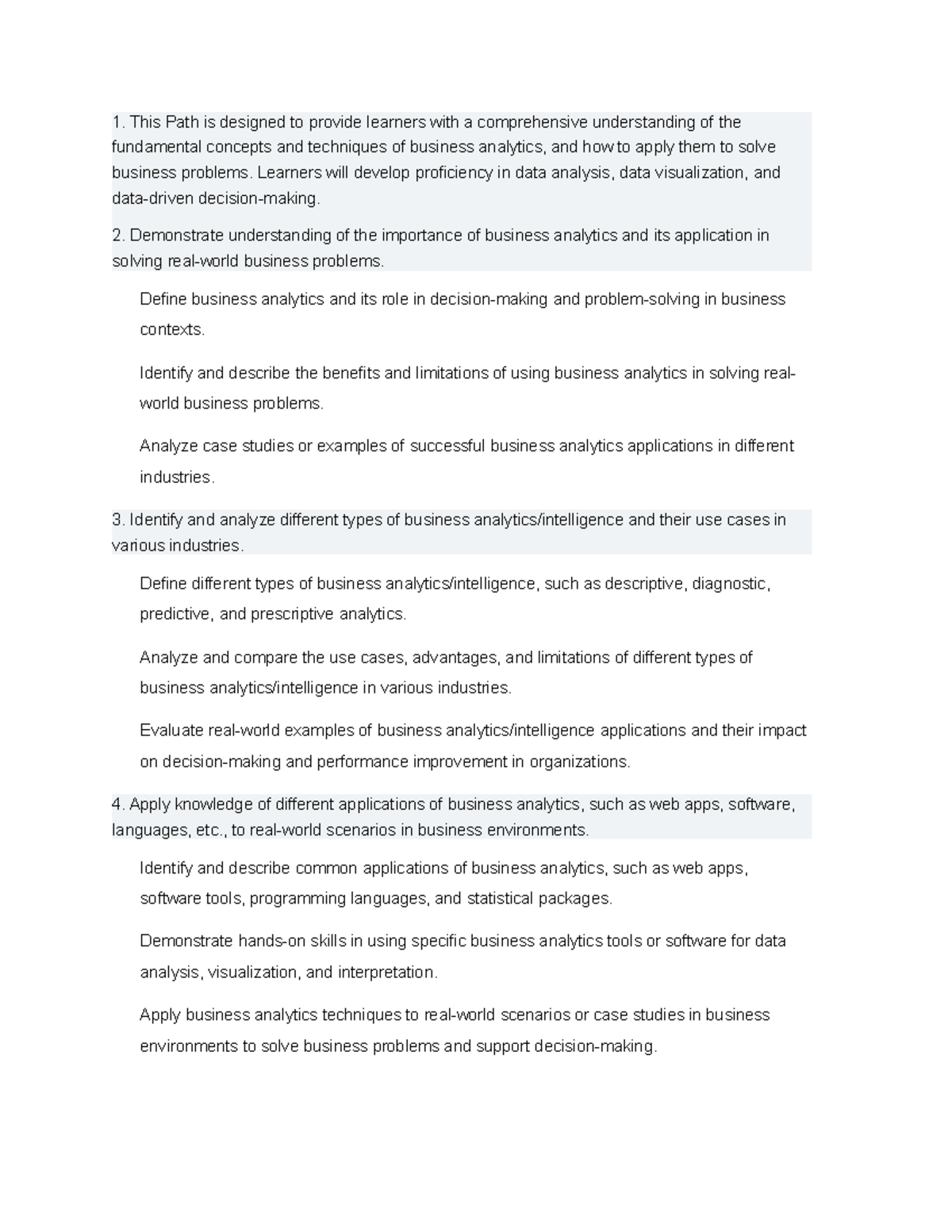 Business Analytics - BA requirements - This Path is designed to provide ...