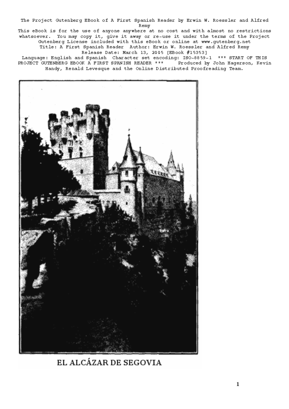 The Project Gutenberg EBook of A First Spanish Reader by Erwin W ...