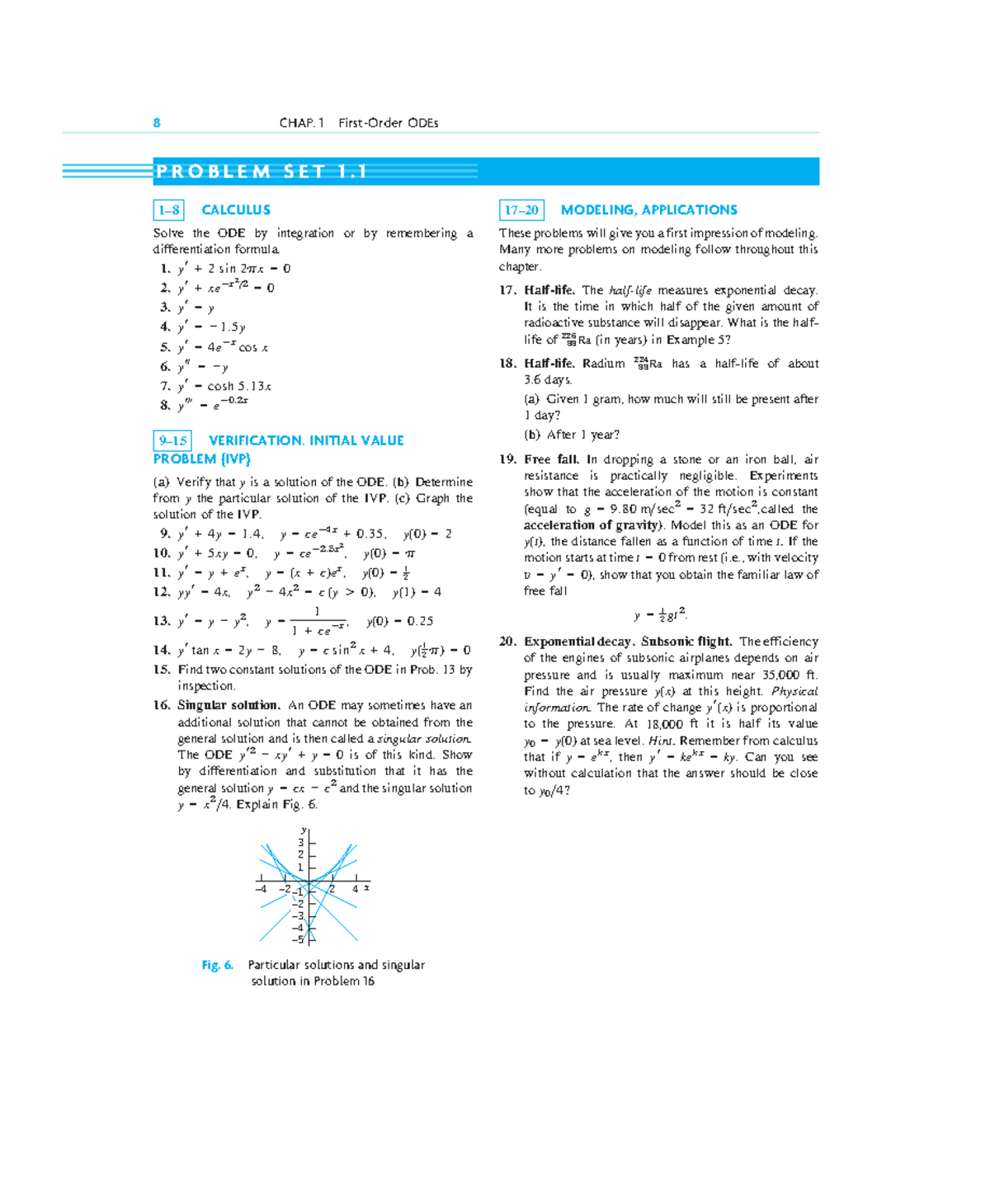 Kreyszig 10e - EOS Problems - c01 7/30/10 8:15 PM Page 8 8 CHAP. 1 First-Order ODEs PROBLEM SET ...