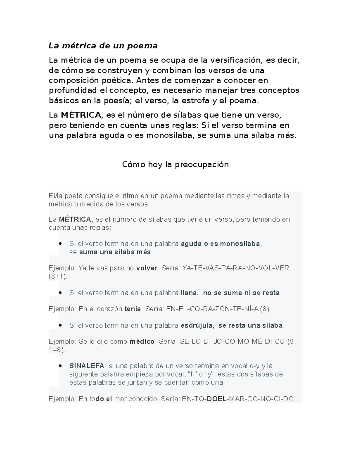 La métrica de un poema - La métrica de un poema La métrica de un poema ...