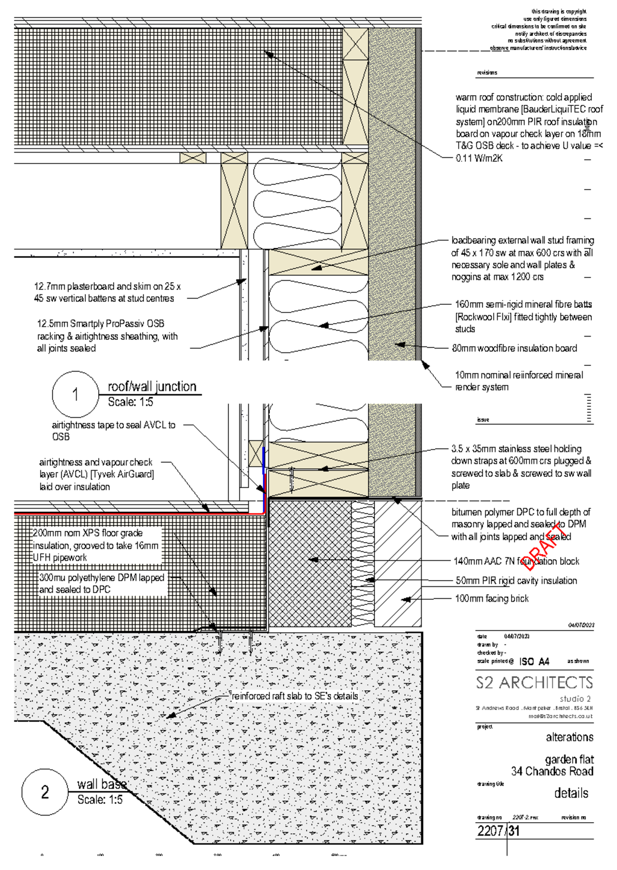 2207 31 details Draft - usefull - roof/wall junction 1 Scale: 1: warm ...