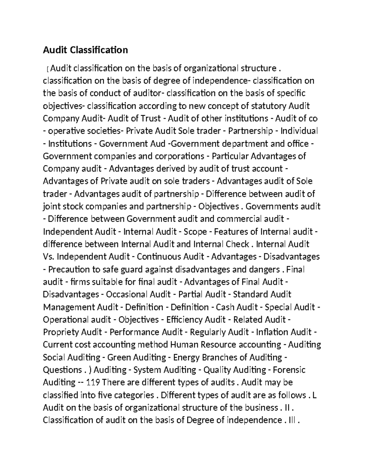 Audit Classifications AND Vouching - Audit Classification [ Audit classification on the basis of ...