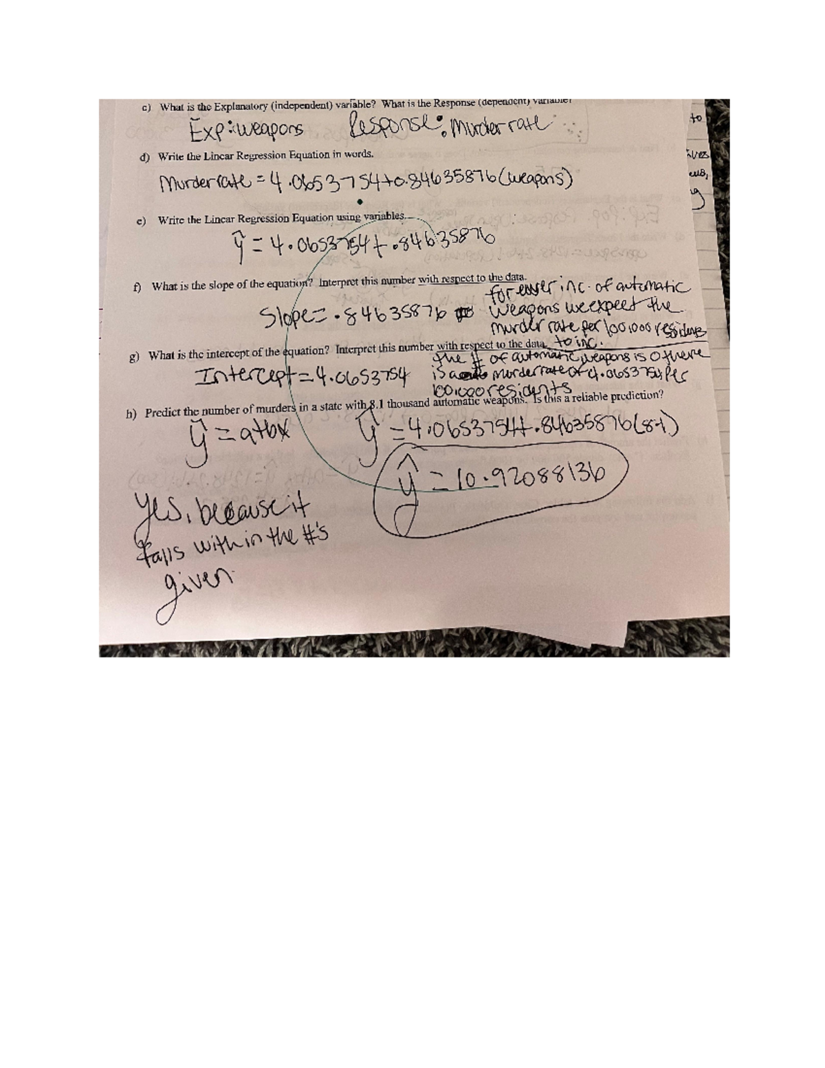 Linear regression - MATH 135 - Hudson Valley CC - Studocu