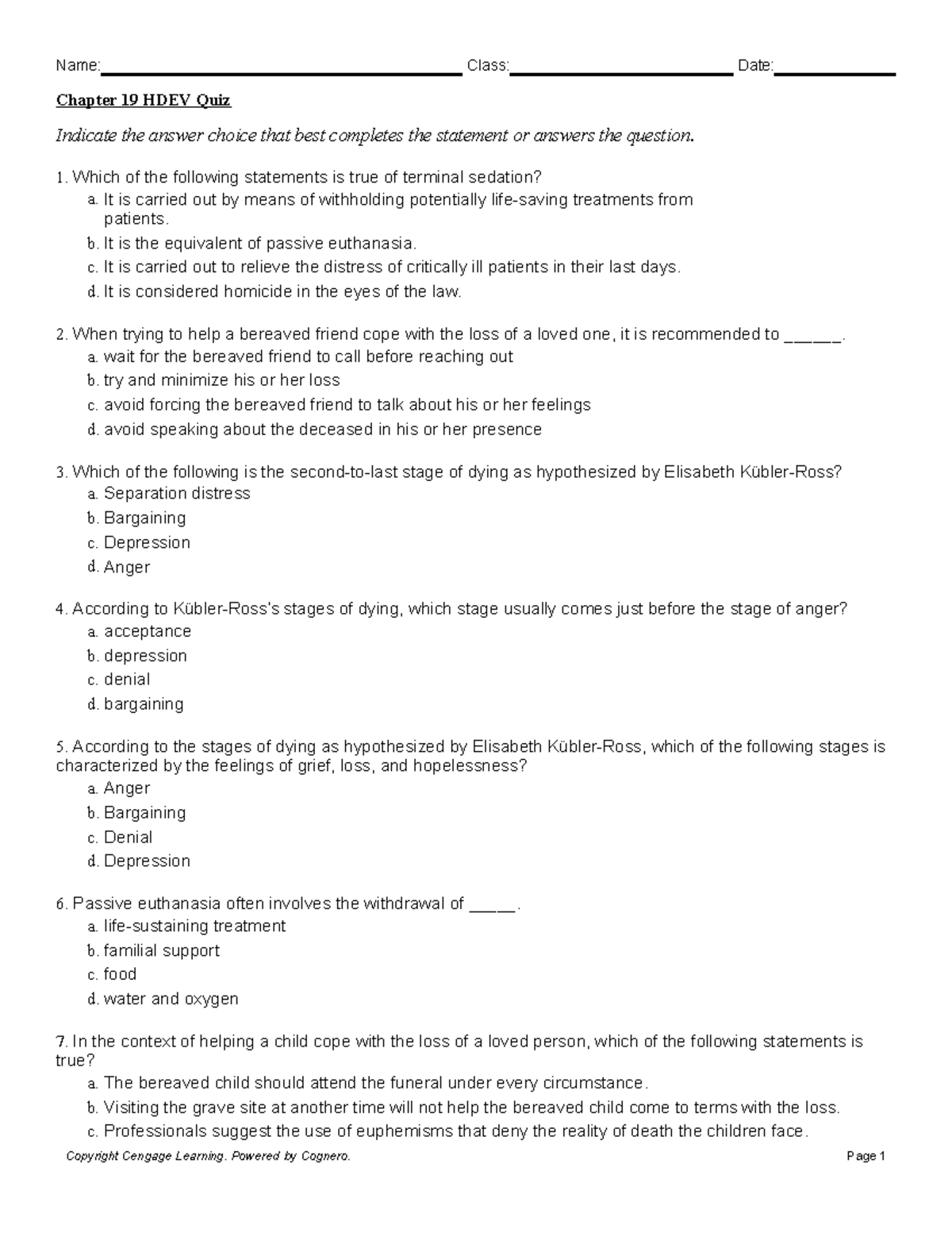 Chapter 19 HDEV Quiz-2 - Test bank - Chapter 19 HDEV Quiz Indicate the ...