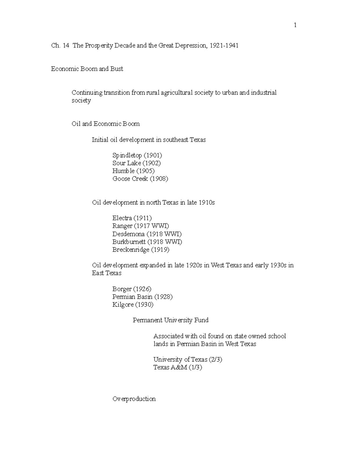 12 The Prosperity Decade and the Great D - Ch. 14 The Prosperity Decade ...