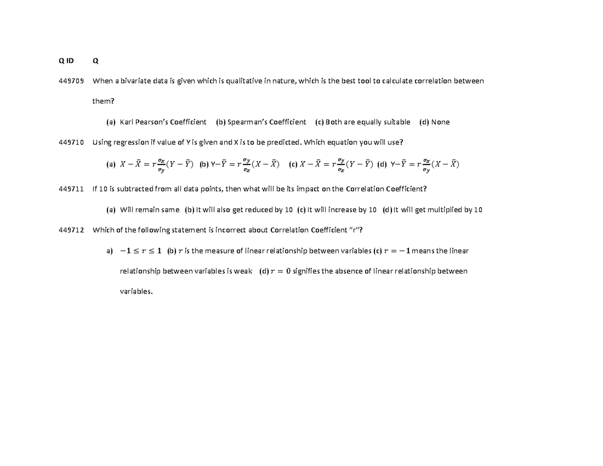 Correlation And Hypthesis Testing Mcqs 1 Q Id Q 449709 When A 2372