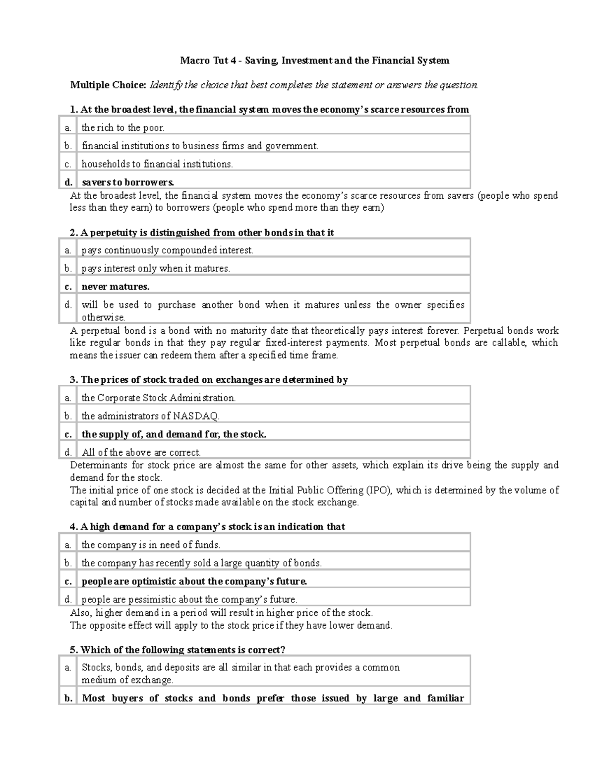 Macro Tut 4 with Ans - cncncnc - Macro Tut 4 - Saving, Investment and ...