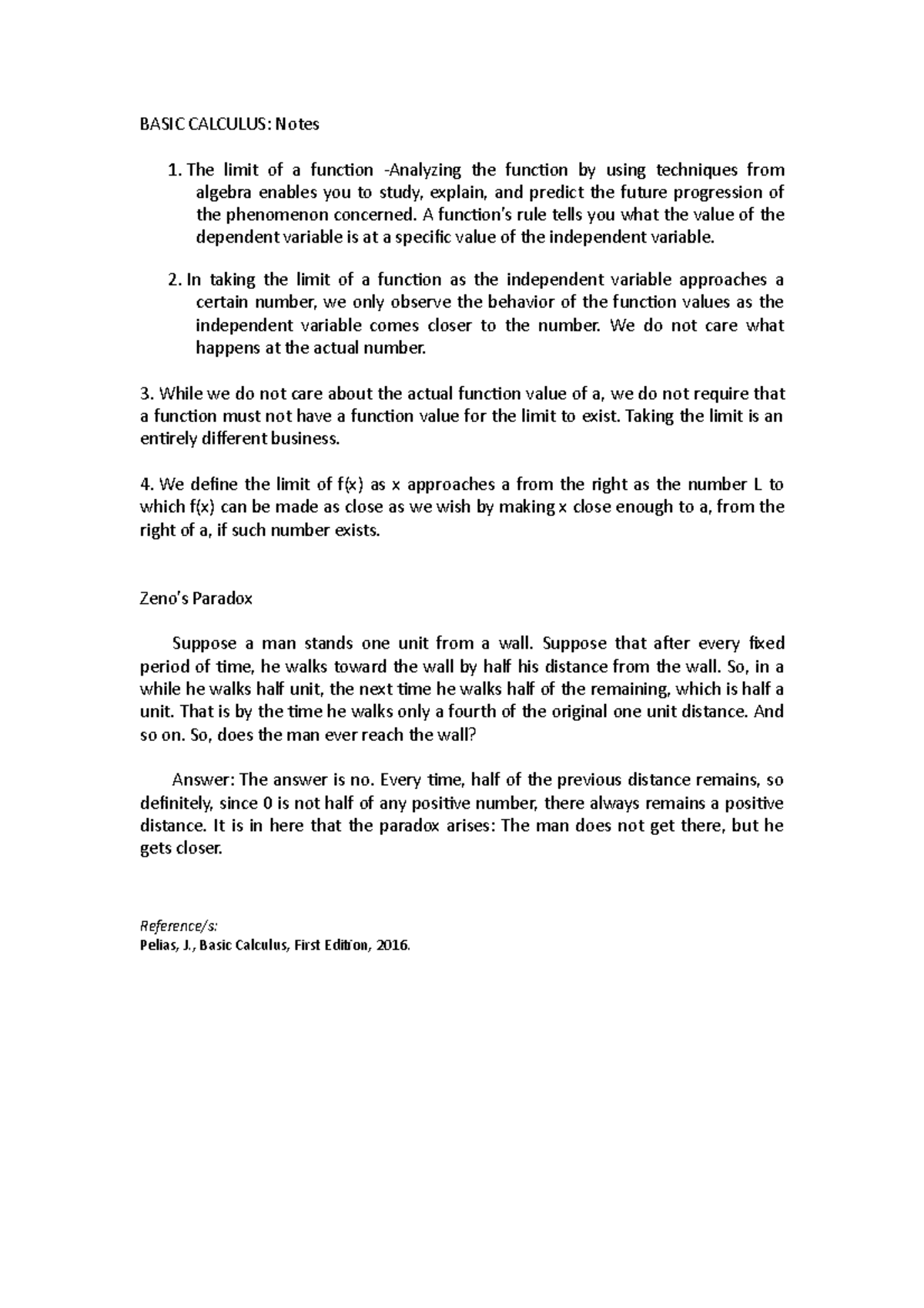 Bas Cal - About basic calculus - BASIC CALCULUS: Notes The limit of a ...