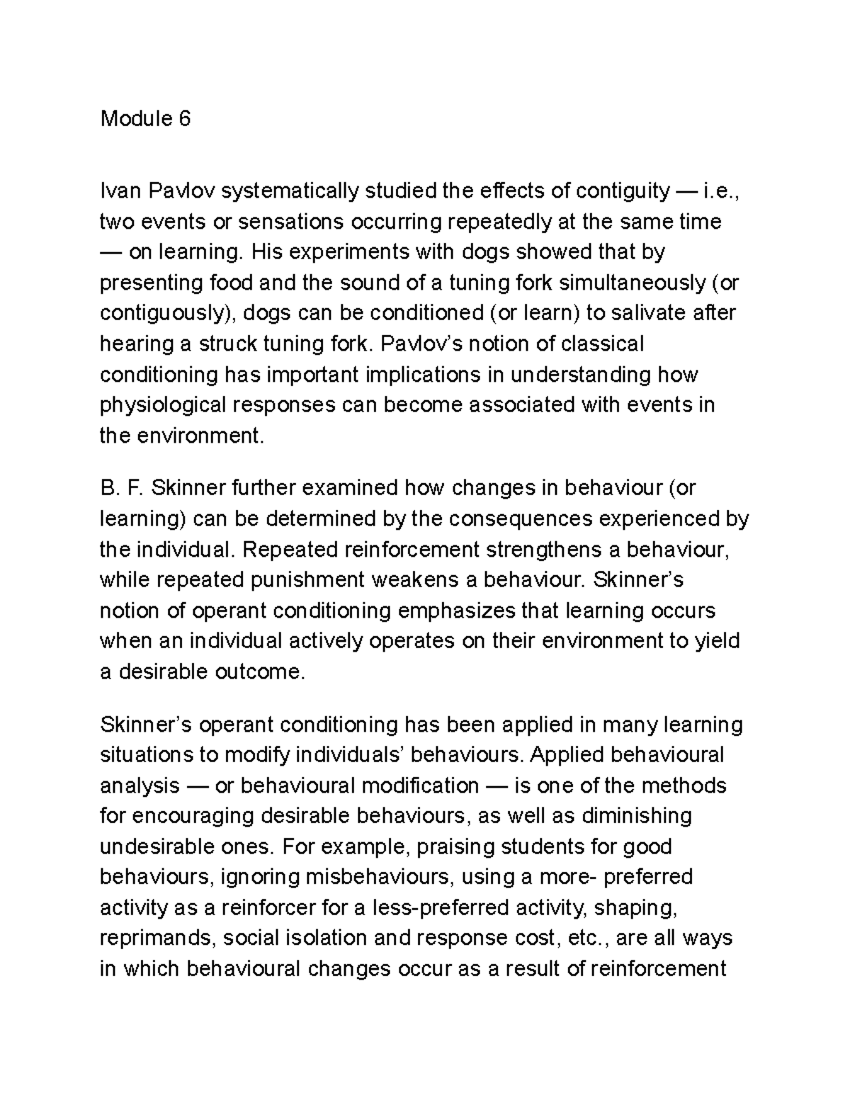 Module 6 educ210 - lesson 6 notes - EDUC 210 - Concordia - Studocu