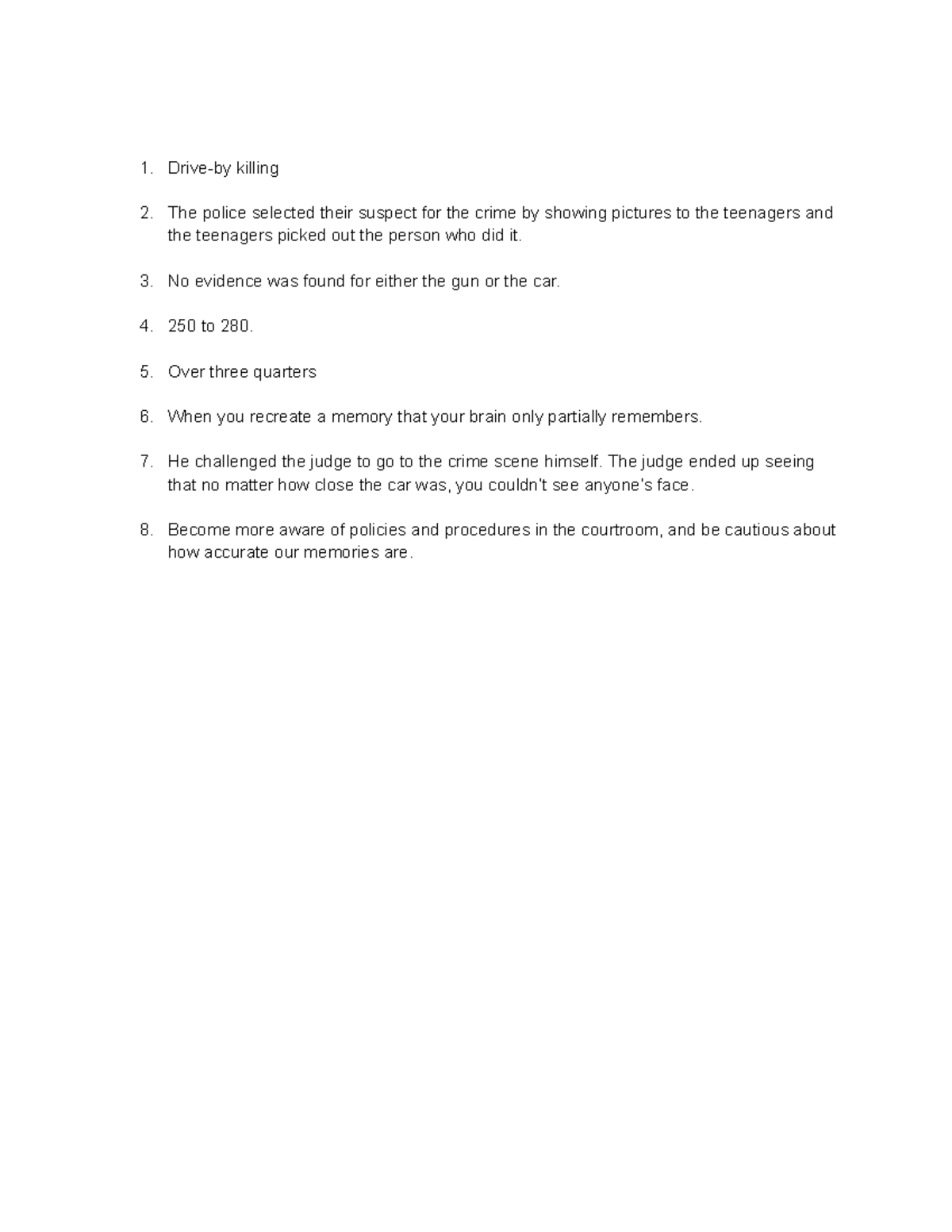 Unit 1 Lab - Unit 1 Lab Assignment - Drive-by killing The police ...