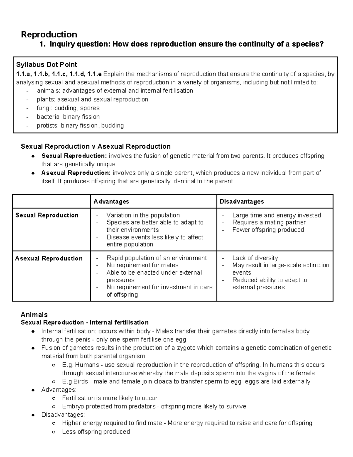 Module 5 Heredity - detailed bio notes for mod 5 - Reproduction 1 ...