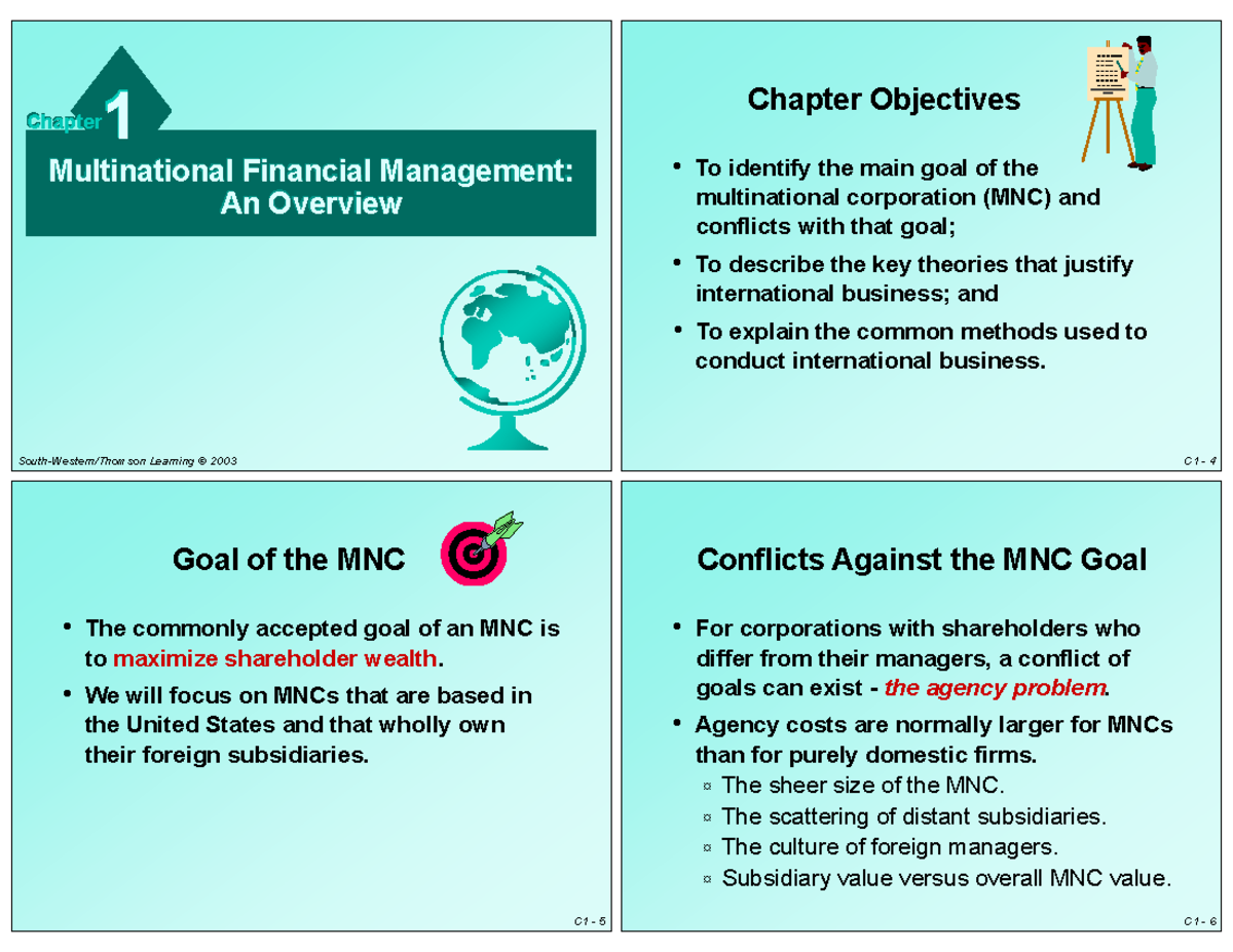 Chap 1 Multinational Financial Management - Multinational Financial ...