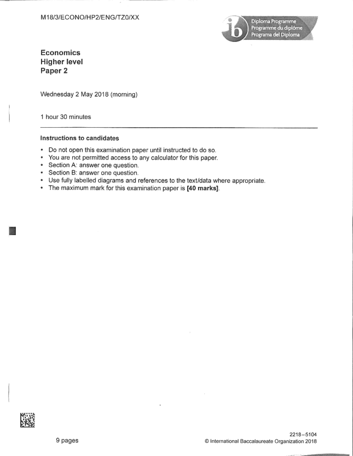 Economics paper 2 HL - Studocu