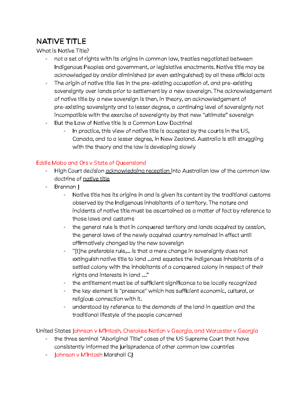 Native Title - NATIVE TITLE What is Native Title? - not a set of rights ...