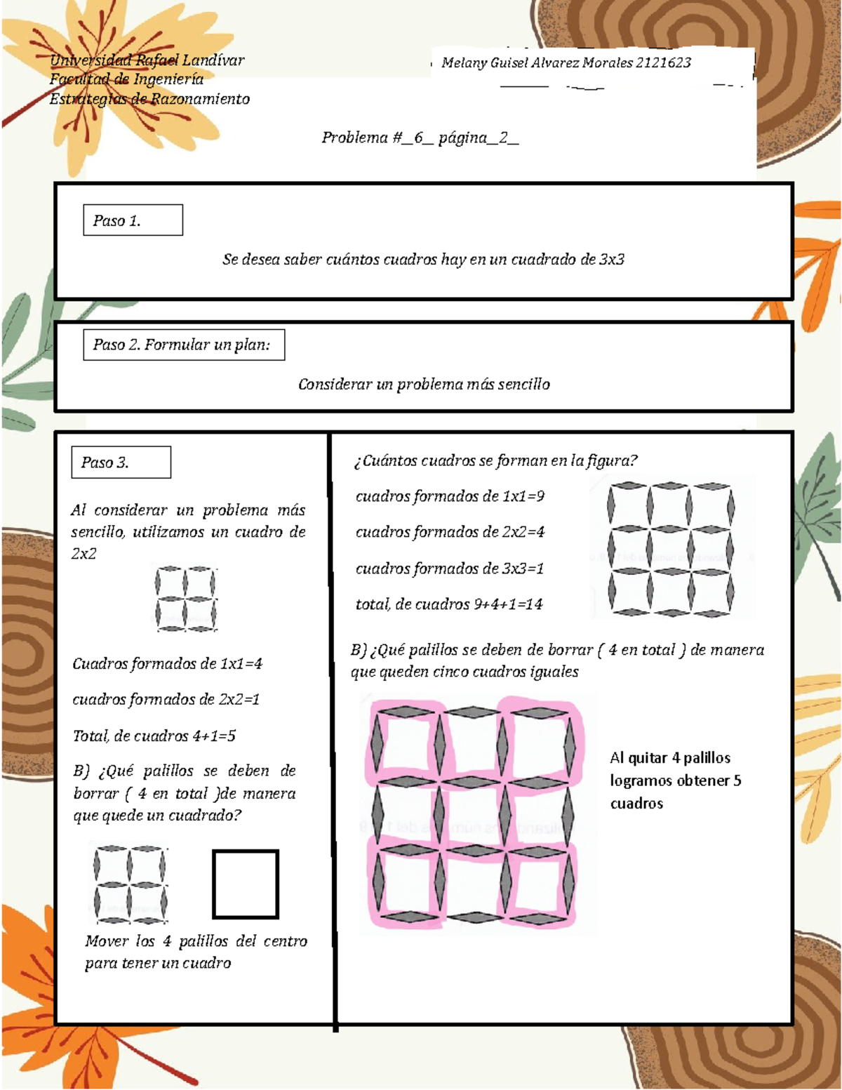 Ejercicio 5 - Ejercio 5 pasos de polya - Universidad Rafael Landívar ...