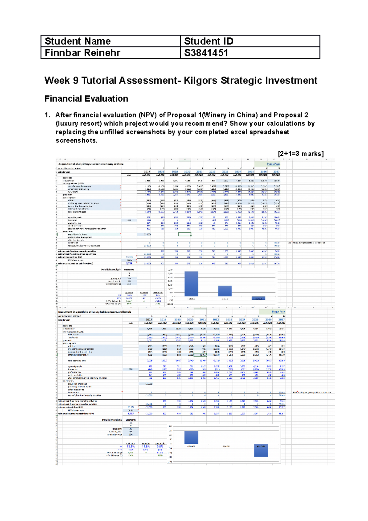 Week 9 Tutorial Assessment-2 - Student Name Student ID Finnbar Reinehr S Week 9 Tutorial ...