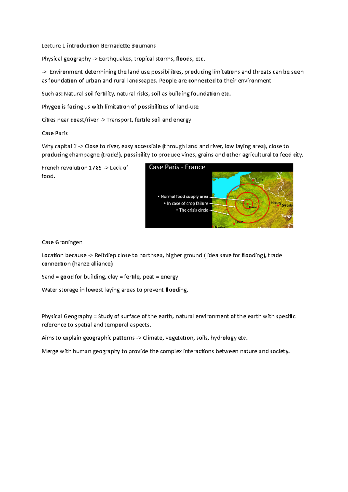 Phy Geo samenvatting - Physicala Geography - Lecture 1 introduction ...