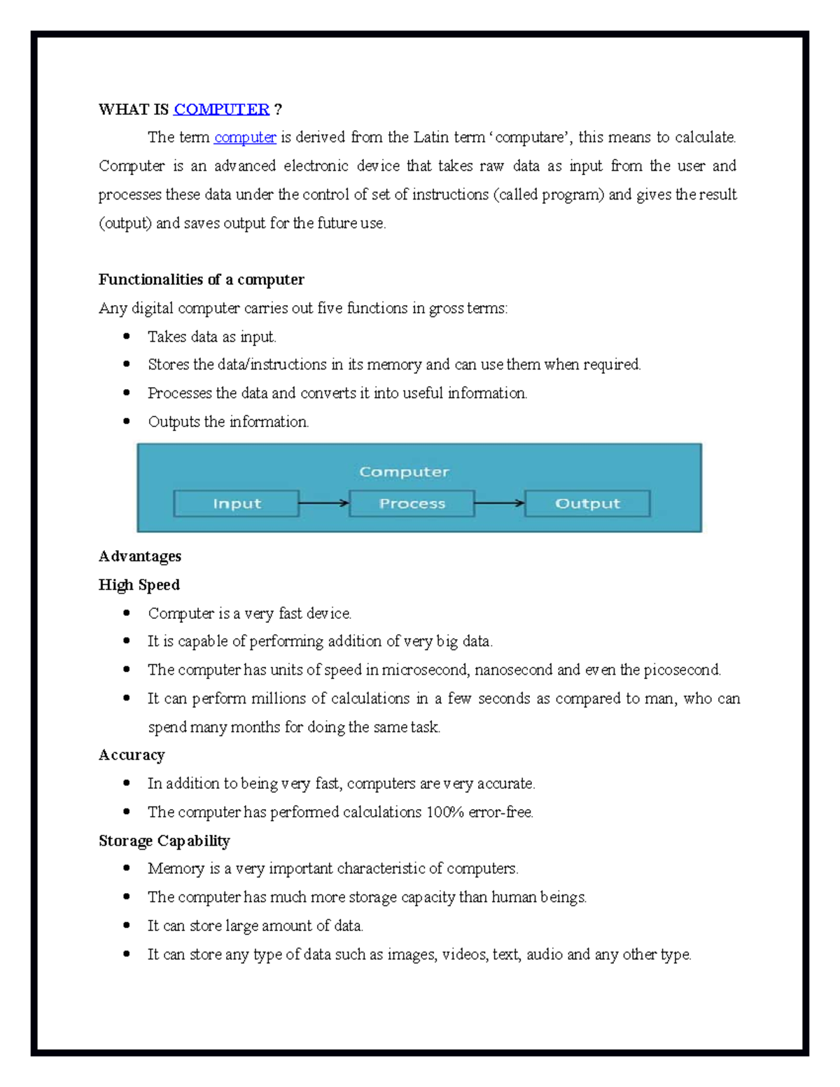 Bridge course - BCS - This is a basic lecture notes for computers ...