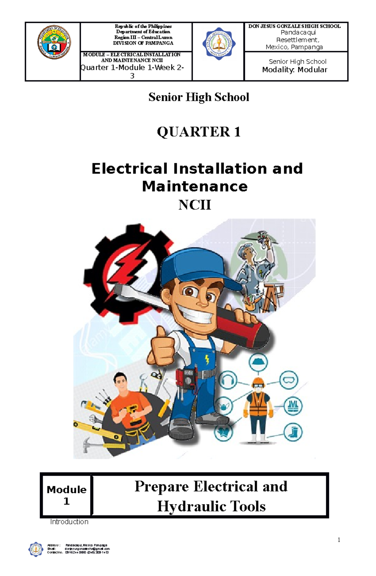 Electrical Installation and Maintenance - G11 Quarter 2 w1-4 ...