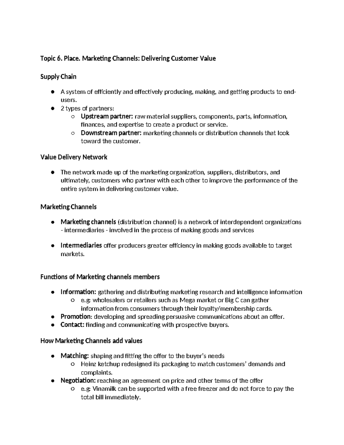 Place. Marketing Channels Delivering Customer Value - Topic 6. Place ...