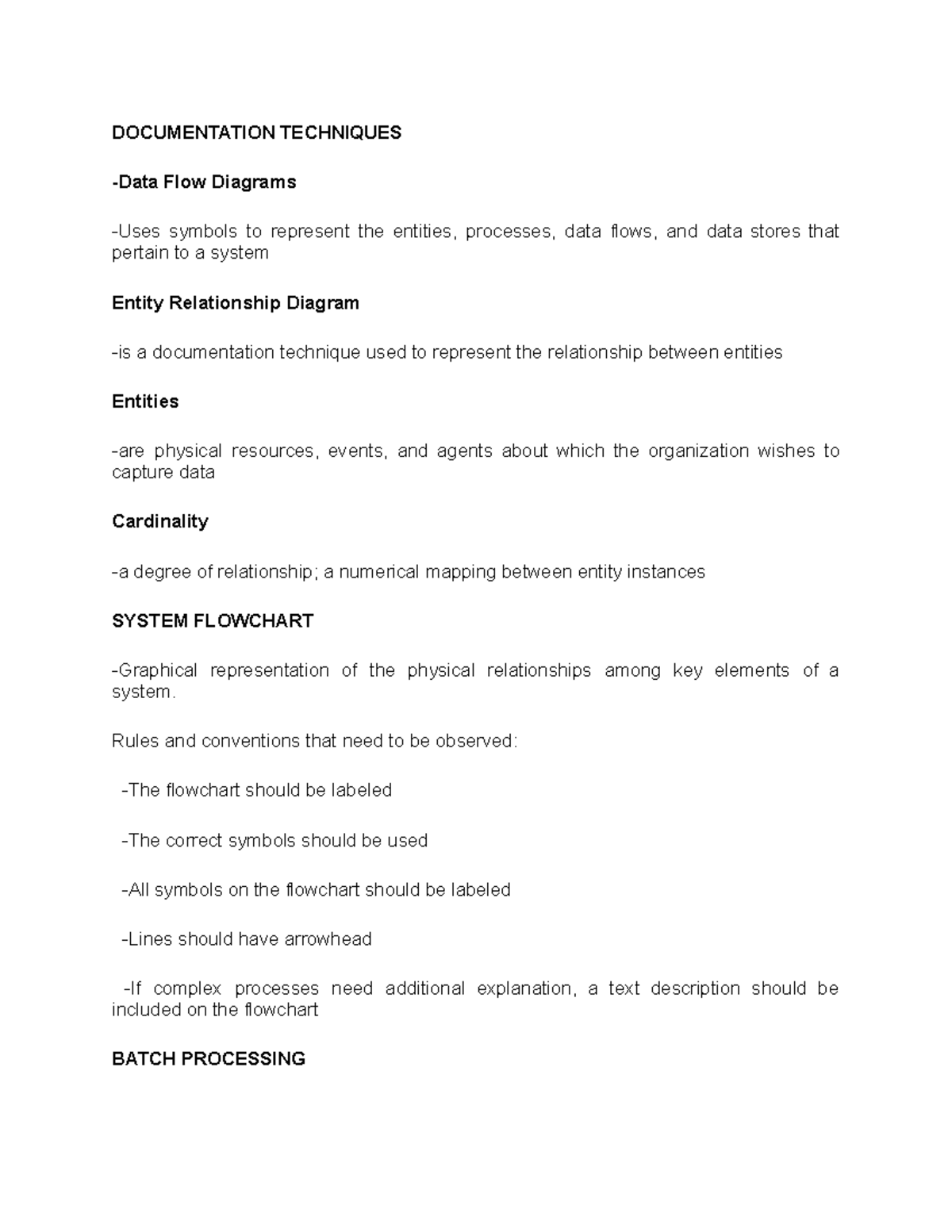 Documentation Techniques- notes - DOCUMENTATION TECHNIQUES -Data Flow ...