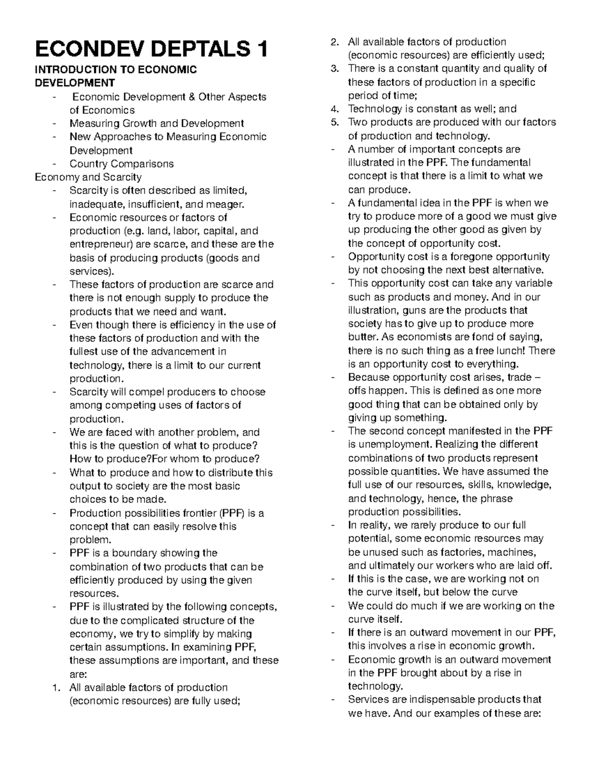 Econdev Deptals 1 - economic development reviewer - ECONDEV DEPTALS 1 ...