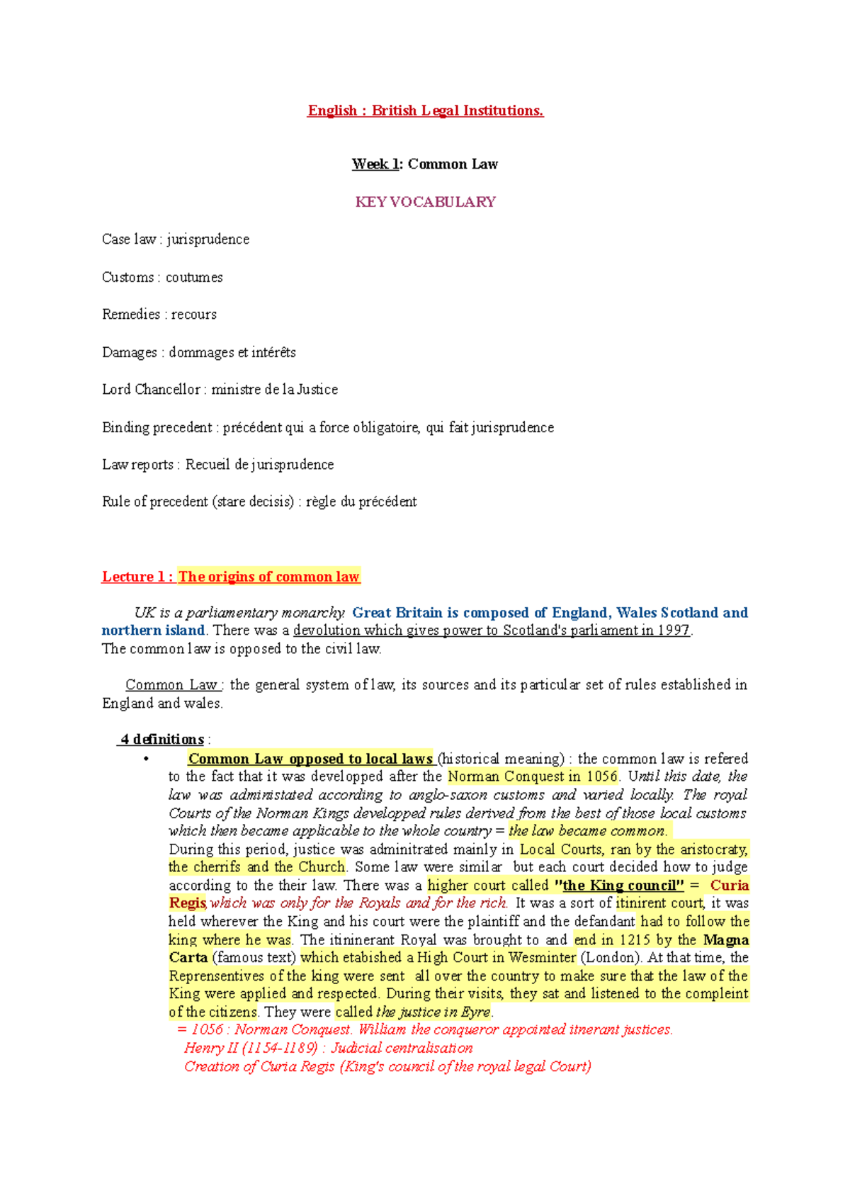 British legislative system and political organization - English ...