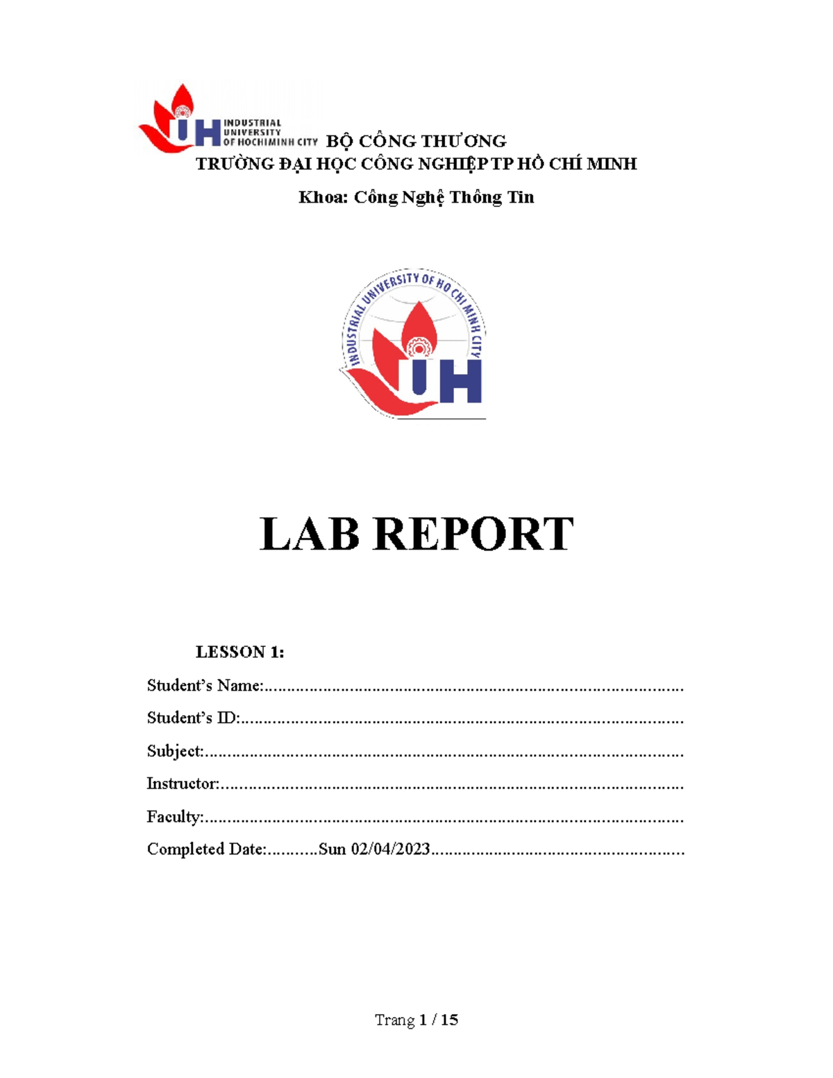 Lab5 anny - bài làm lab5 của sinh viên - BỘ CÔNG THƯƠNG TRƯỜNG ĐẠI HỌC ...