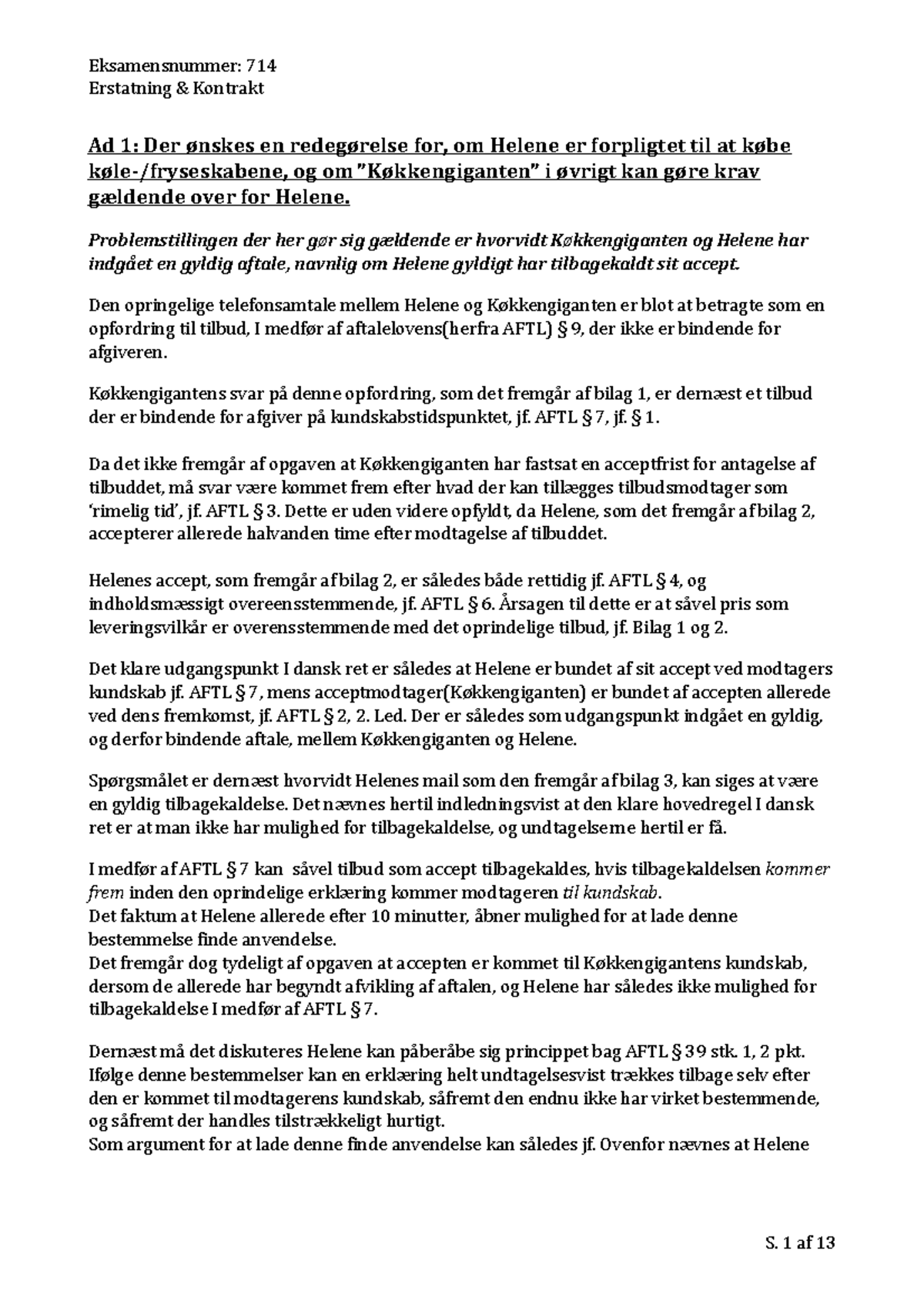 [10] Erstatning og kontrakt Ordinær S18 - Daniel Eriksen - Erstatning ...