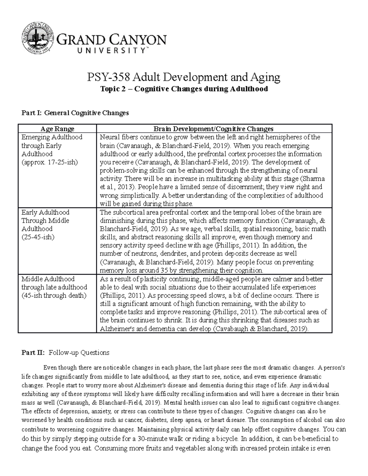 PSY358 Cognitive Changes - PSY-358 Adult Development and Aging Topic 2 – Cognitive Changes ...