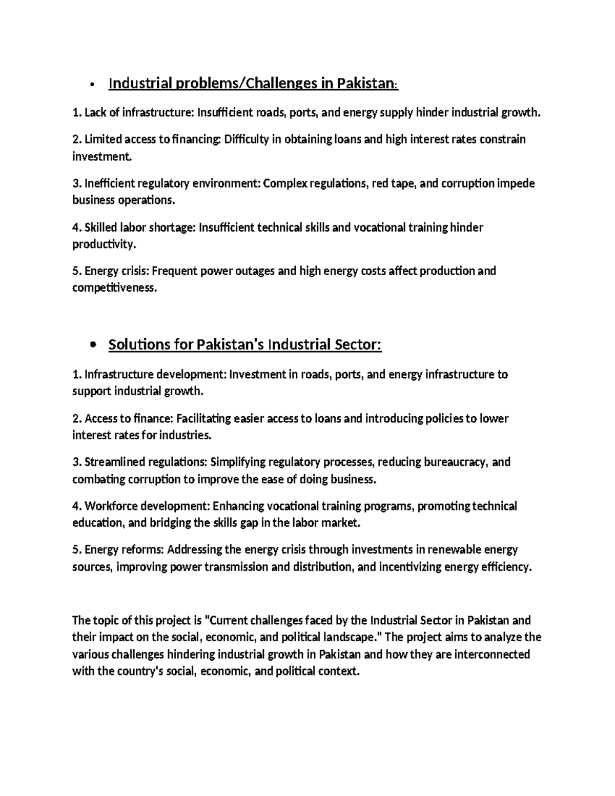 Industrial problems assigment - Industrial problems/Challenges in ...