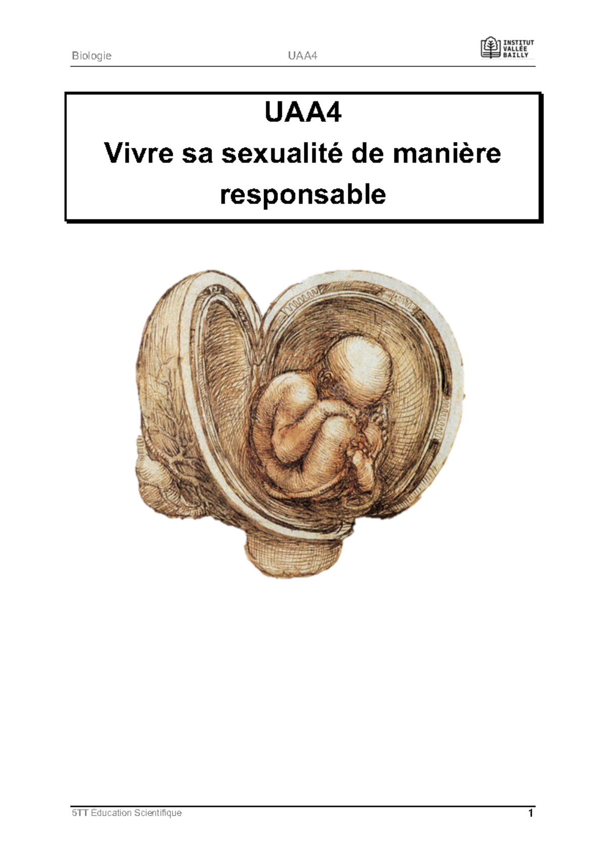 Notes complétées - Résumé - UAA 4 Vivre sa sexualité de manière ...