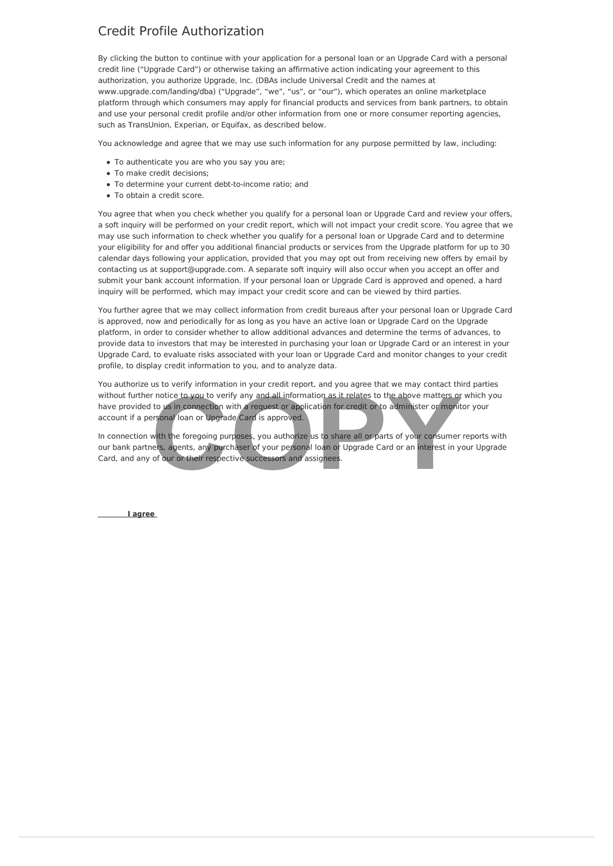 Credit Profile Authorization Agreement 2 - Credit Profile Authorization ...