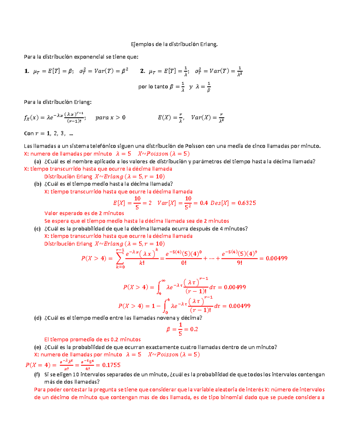 Ejercicios para erlang y normal estandar - Ejemplos de la distribución ...