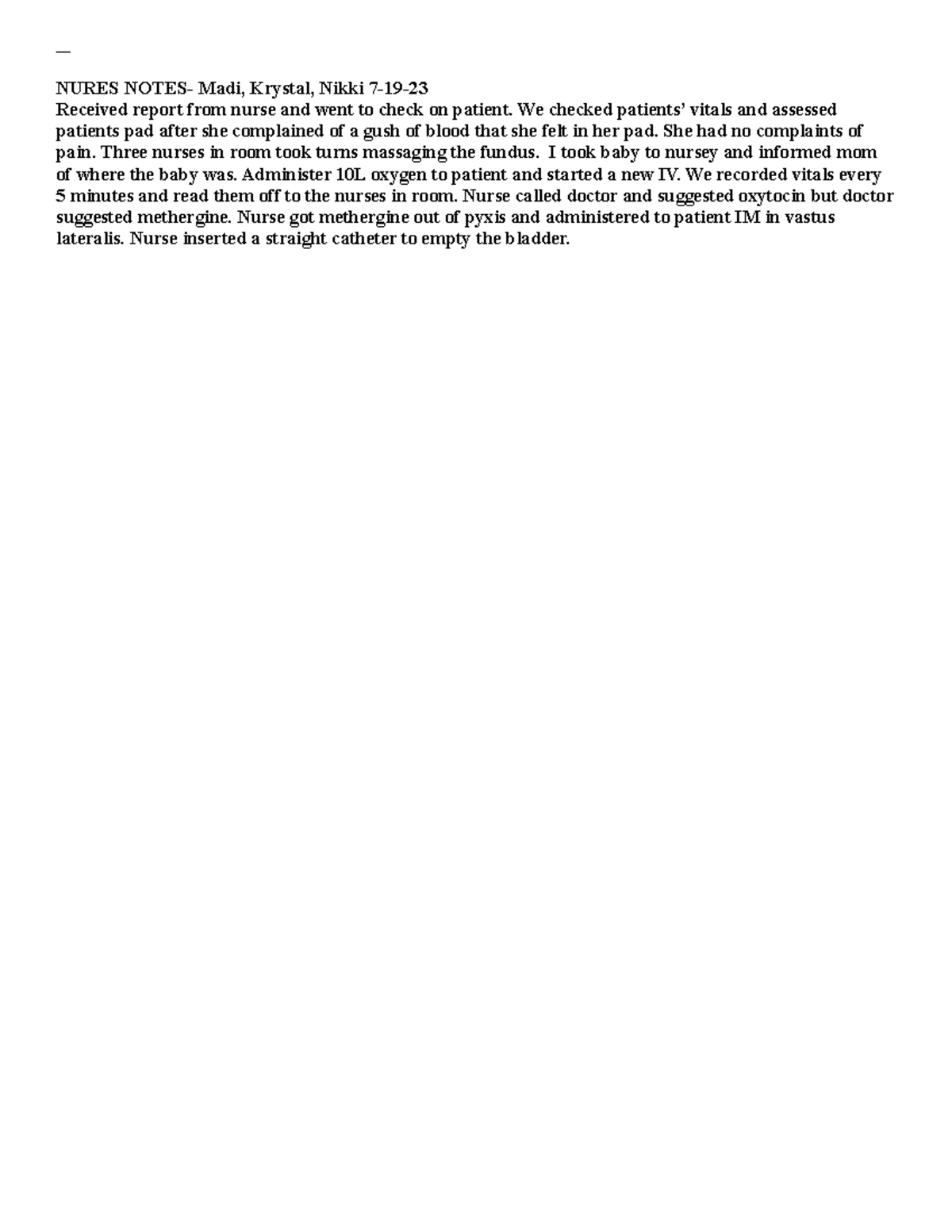 Nures.. Notes-1 - Helps know what nurses notes are - NURES NOTES- Madi ...