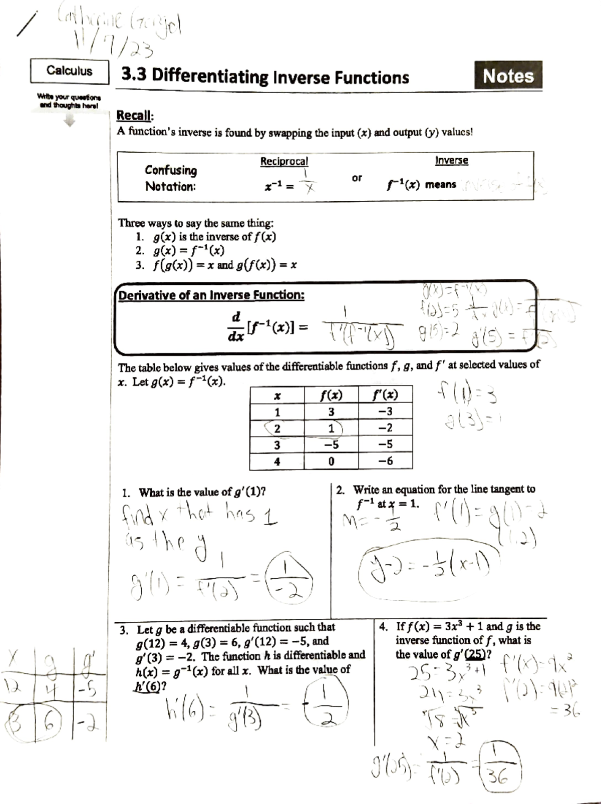 3.3 AP Calc - Just submitting to get a free unlock - Calculus Wite your ...