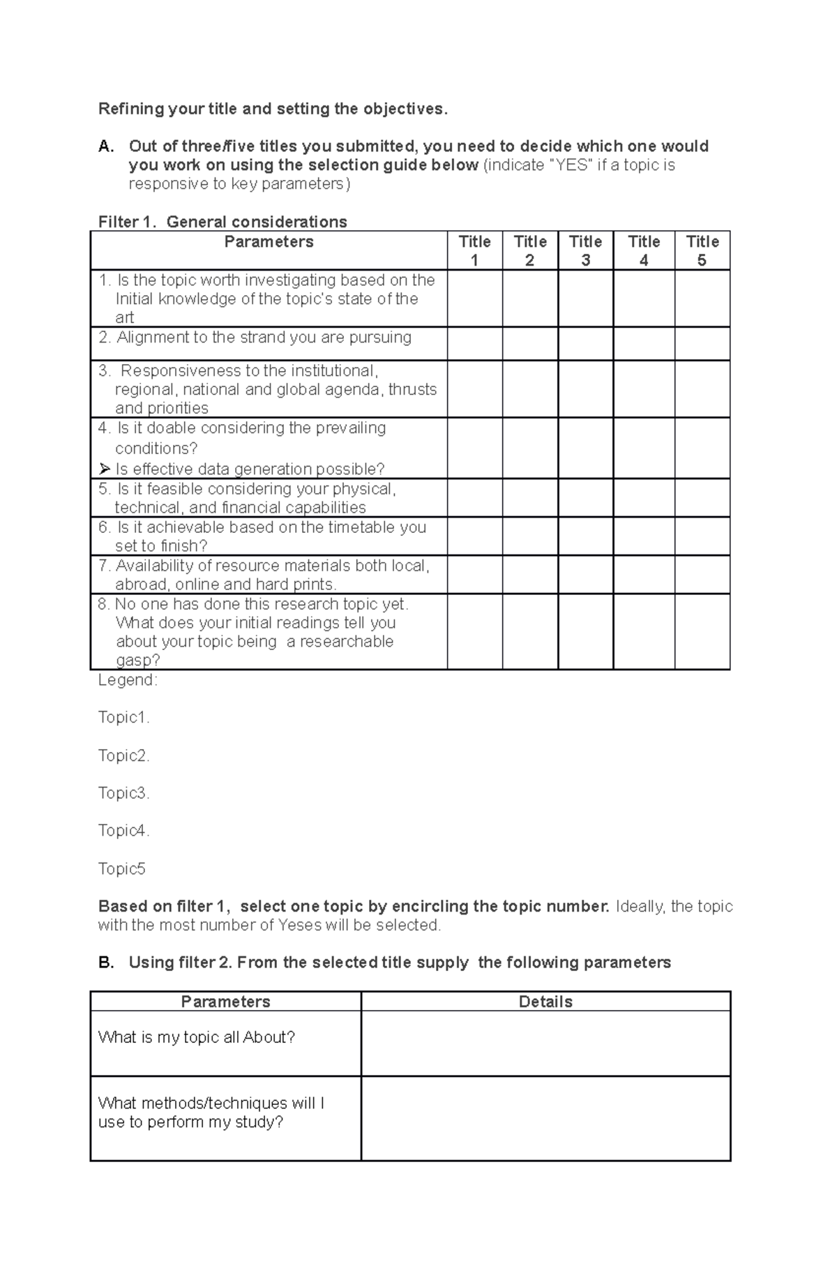 Exercise-1 - Research Refining title - Refining your title and setting ...