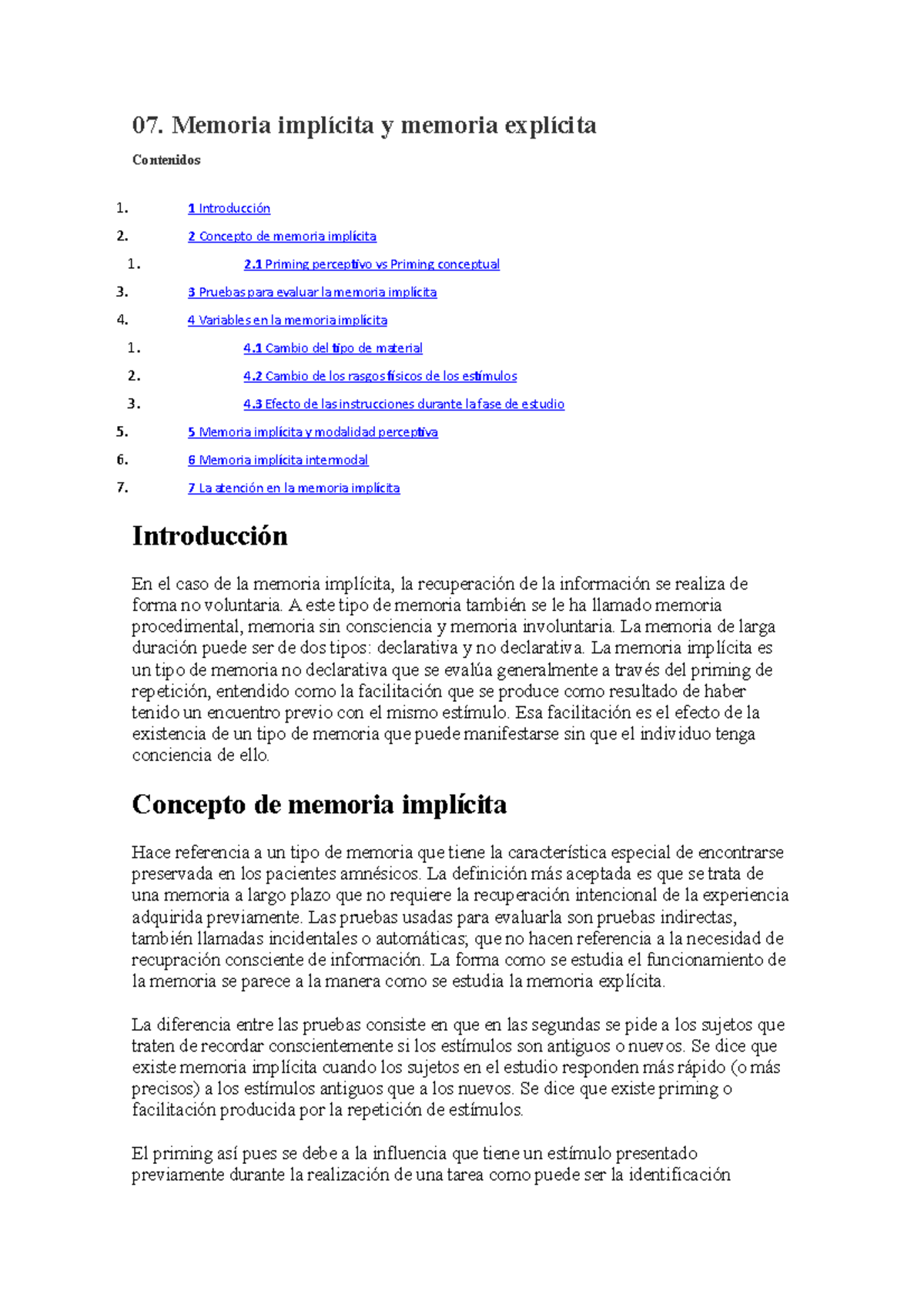 Memoria implícita y memoria explícita - 07. Memoria implícita y memoria ...