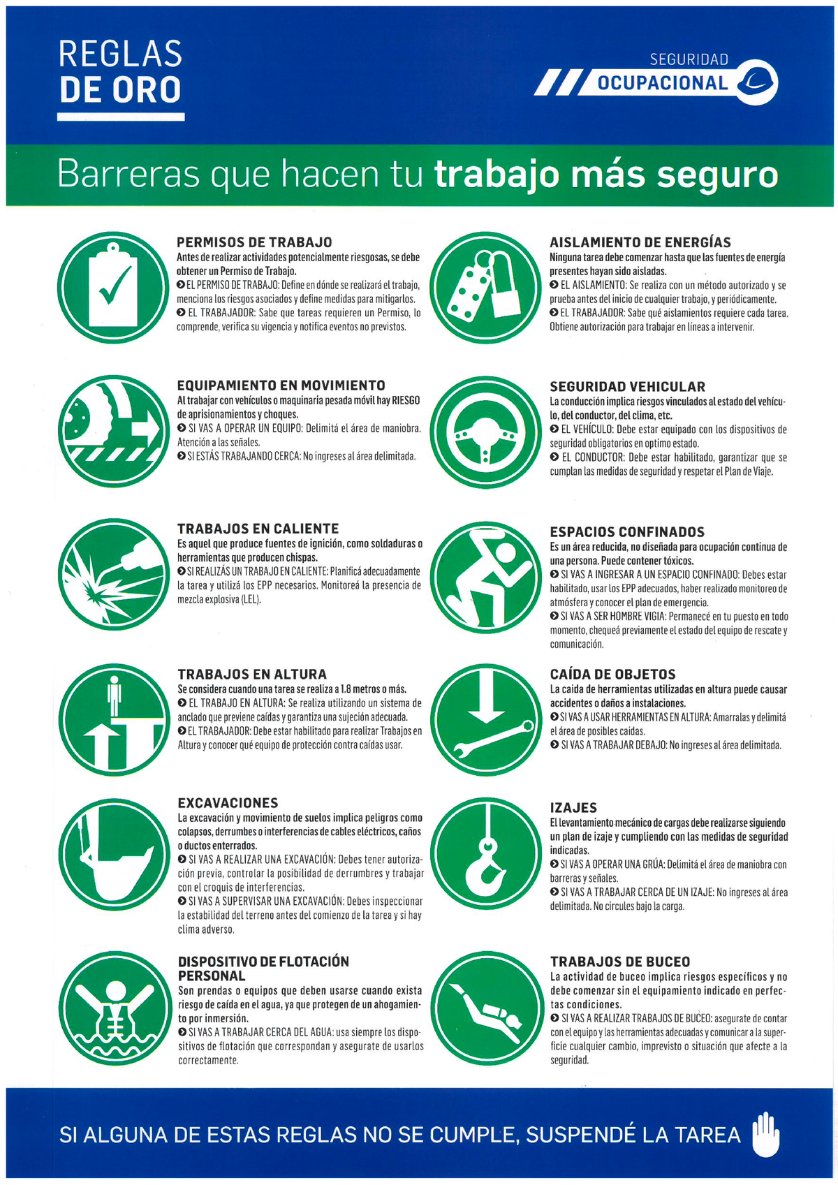 5. Reglas de ORO cartel - ssas sas - REGLAS SEGURIDAD DE ORO OCUPACIONAL Barreras que hacen tu ...
