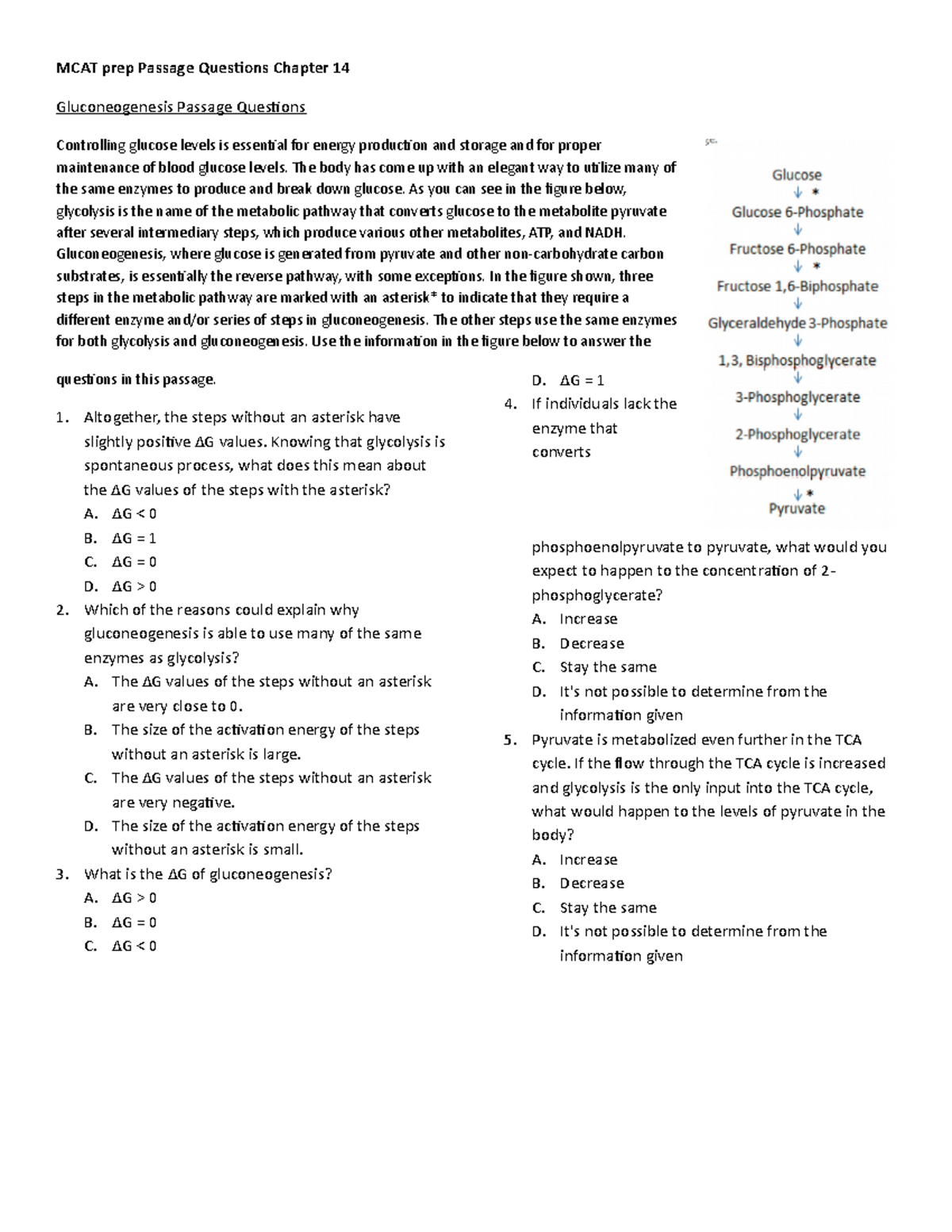 MCAT Passage questions Chapter 14 - CHM-360 - GCU - Studocu
