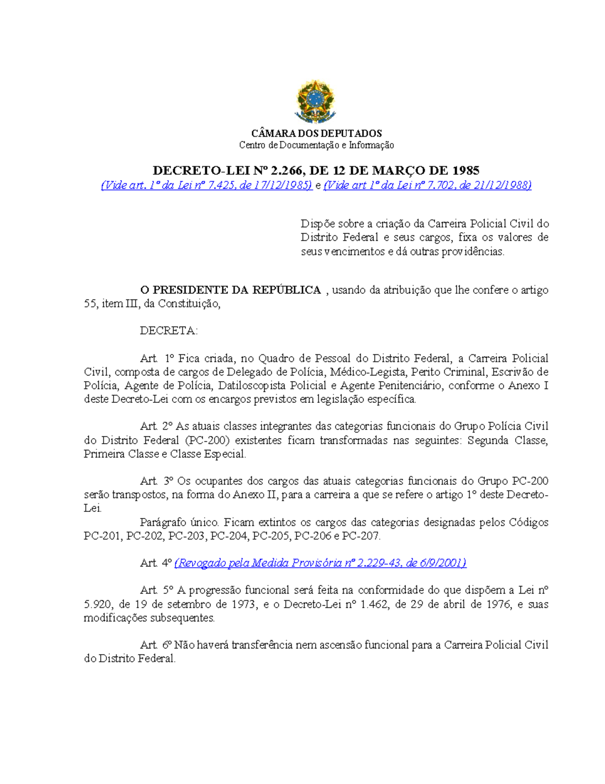 Decreto lei 2266 12 marco 1985 366912 normaatualizada pe - CÂMARA DOS ...
