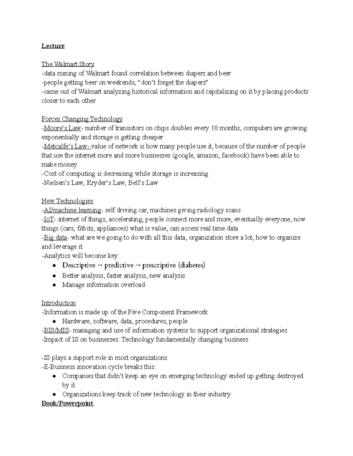 Chapter 1 The Importance of MIS - Lecture The Walmart Story -data ...