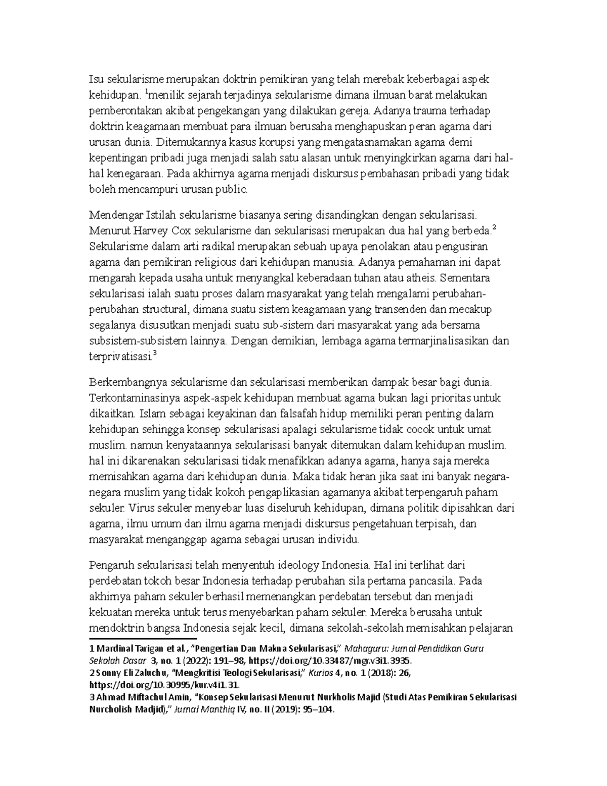 Isu sekularisme - 1 menilik sejarah terjadinya sekularisme dimana ...