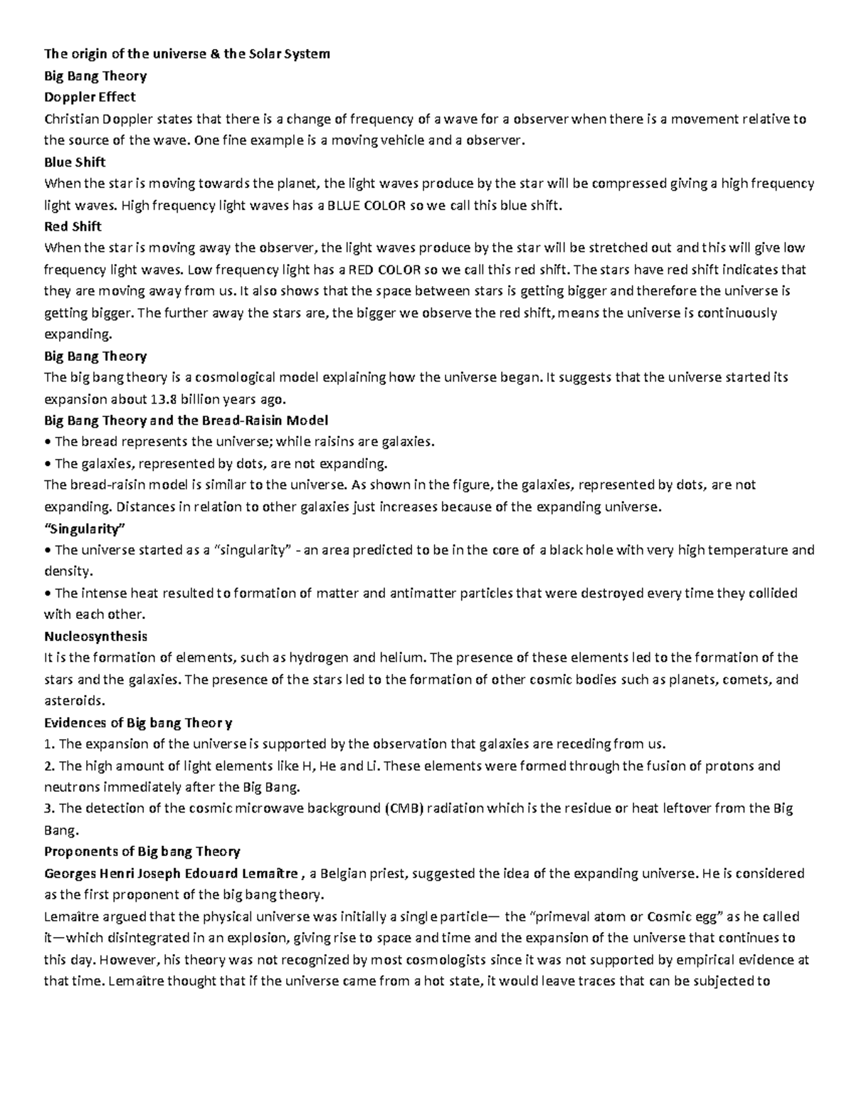 Earth-AND-LIFE- Science II - The origin of the universe & the Solar ...