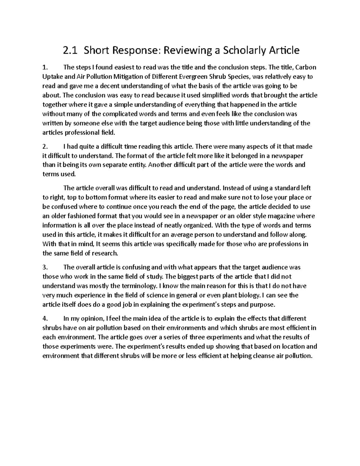 2-1 Short Response - Module 2 Assignment 1 for IDS-100 - 2 Short ...