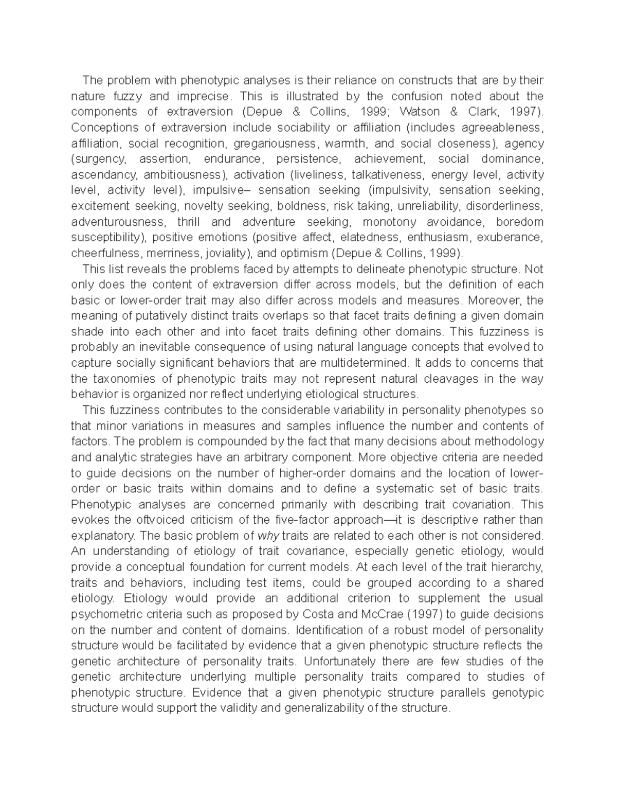 Psych - Genetic - This list reveals the problems faced by attempts to ...