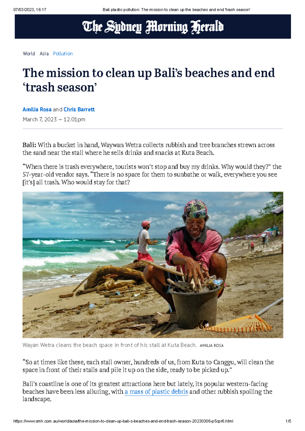 Bali plastic pollution The mission to clean up the beaches and end ...