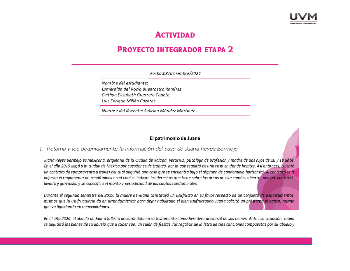 A6 Equipo 12 Bienes - PROYECTO INTEGRADOR E2 - ACTIVIDAD PROYECTO INTEGRADOR ETAPA 2 - Studocu